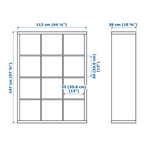Ikea ' New KALLAX Shelf Unit, Black-Brown (Black, 44 1/8x57 7/8)