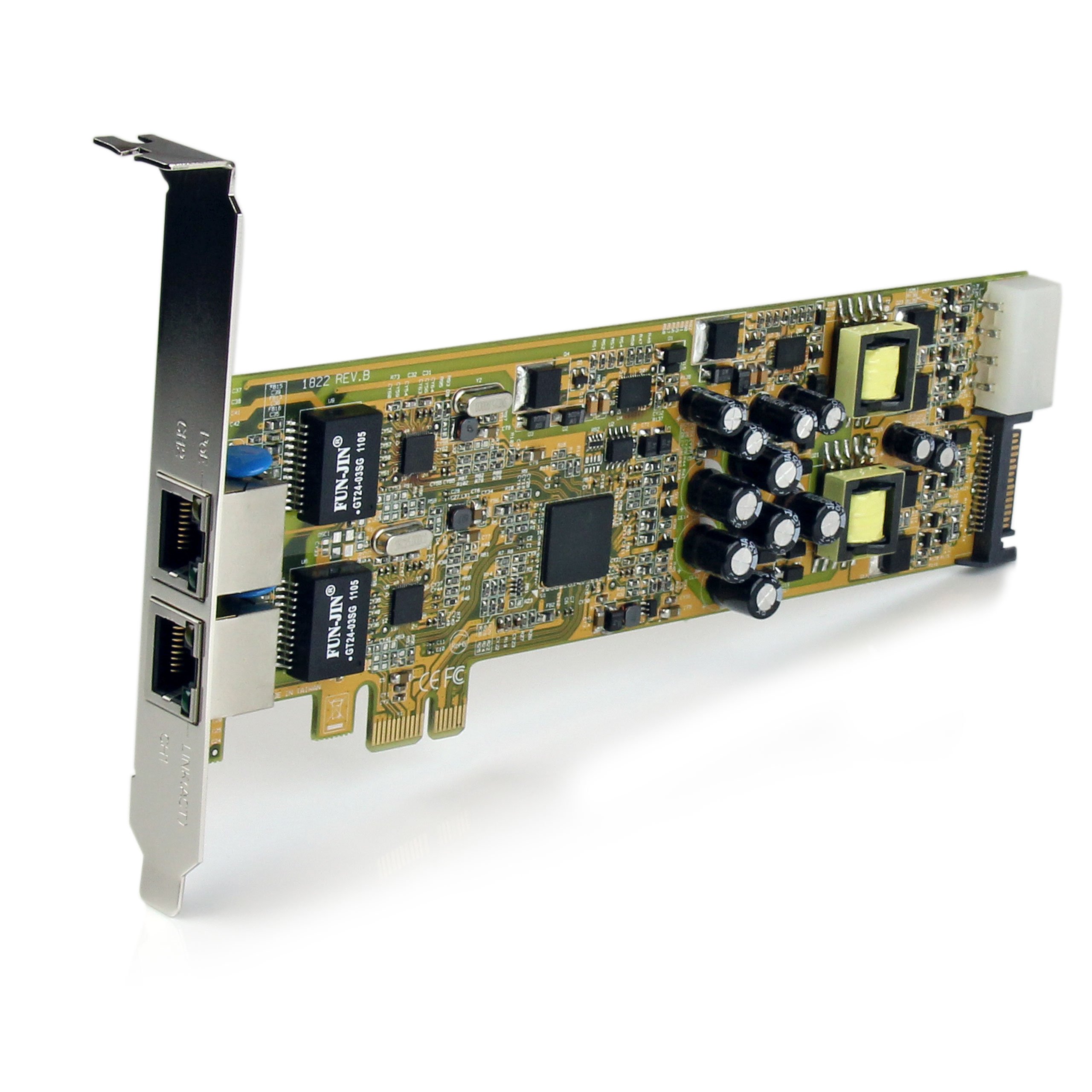 StarTech.com Dual Port PCI Express Gigabit Ethernet Network Card Adapter - 2 Port PCIe NIC 10/100/100 Server Adapter with PoE PSE , TAA (ST2000PEXPSE)