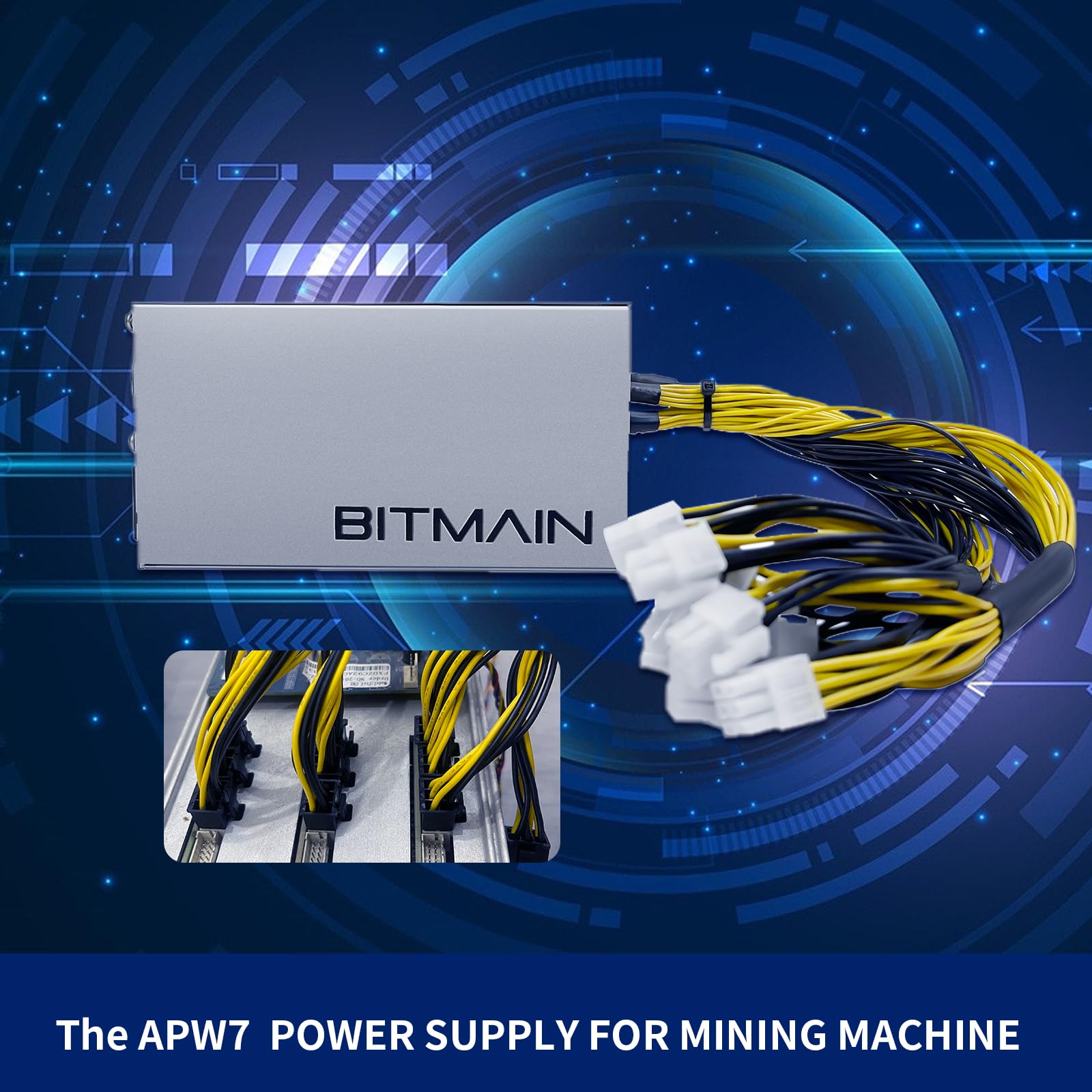 LUCBIT CRYPTO Antminer Apw7 1800W Asic Miner Power Supply 110V 220V 6-pin Connector Mining PSU for Antminer Bitmain Bitcoin Miner