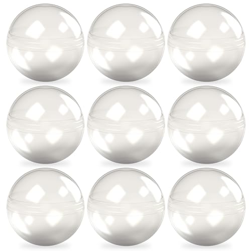 Capsule Vending Machine Round 50 pcs 2 inch - Gumball Machine Capsules Bulk Clear Container - Easter Basket Stuffers Birthday Gifts Pinata Stuffers DIY Craft Supplies - Clear Capsules Empty