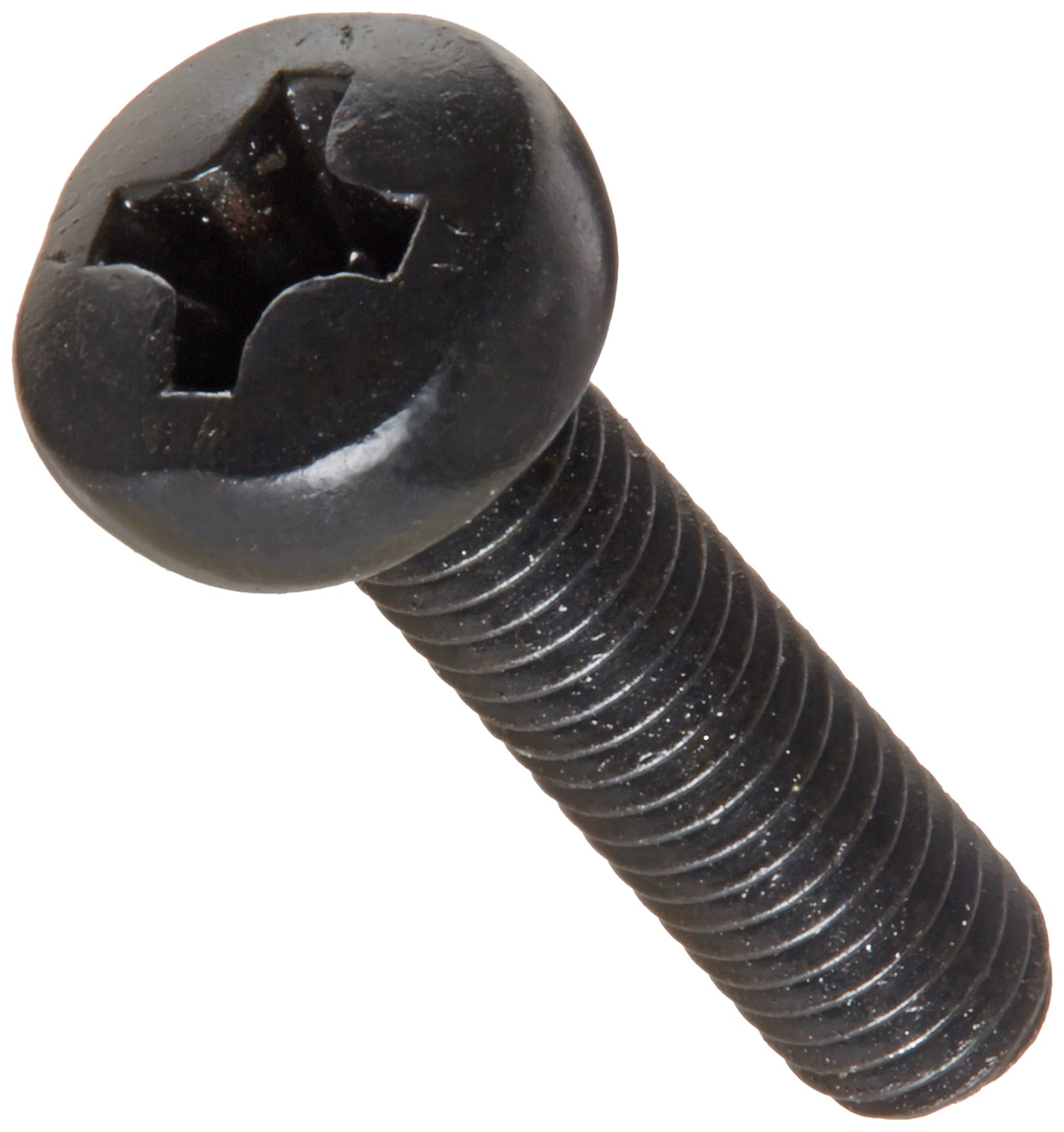 Small Parts M412D7985AB Steel Pan Head Machine Screw, Black Oxide Finish, Meets DIN 7985, #2 Phillips Drive, M4-0.7 Thread Size, 12 mm Length, Fully Threaded, Import (Pack of 100)
