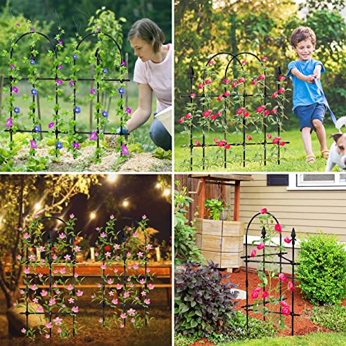 Garden Trellis for Climbing Plants Outdoor and Indoor, 35inch*33inch Thickened Rustproof Plant Support Fence Climbing Frame for Ivy Vines Rose Vegetable Flower Potted Plants Climbing