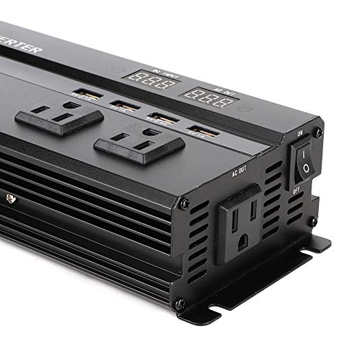 Car Power Inverter, 6000W DC 12V to AC 110V Car Power Inverter Converter USB Charger Adapter with LCD Display