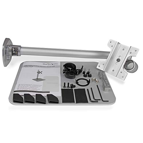 StarTech.com Single Monitor Stand - Adjustable - Supports Monitors 12'' to 34" (30.9lb/14kg) - Premium - Single Screen VESA Monitor Mount Stand - Silver , TAA (ARMPIVSTND)