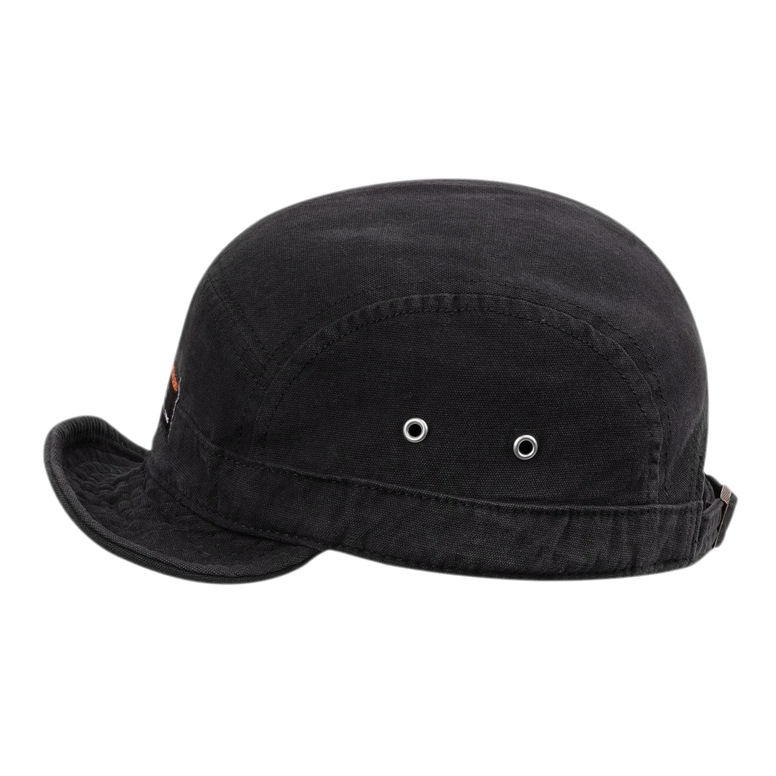 Clakllie Short Brim Baseball Cap Soft Trucker Hat Flat Bill Snapback Hats Dad Cap 5 Panel Short Bill Cap Men Umpire Cap,Black