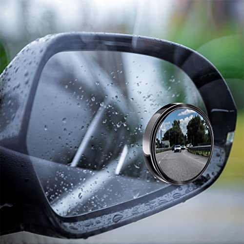 OBTANIM 4 Pack Blind Spot Car Mirror 2 Inch Angle Adjustable HD Glass Round Side Rear View Convex Accessories with Frame for Car SUV Trucks Motorcycles