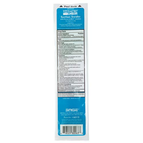 Toothette® Oral Care Single Use Suction Swab System with Perox-A-Mint Solution - Each (1 System/Package)
