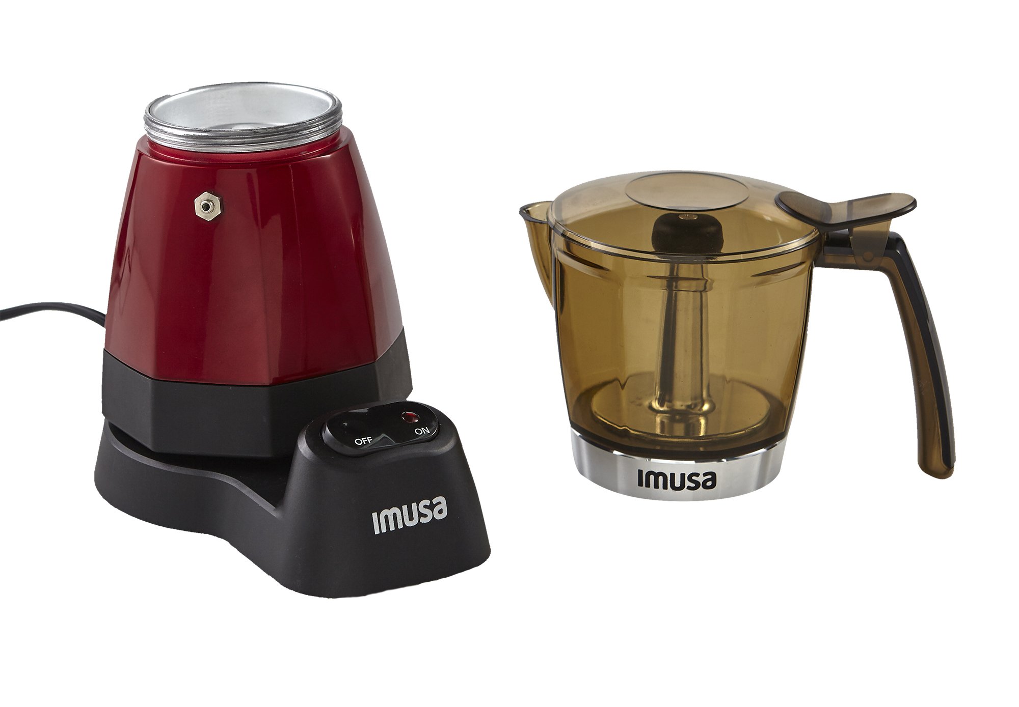 IMUSA USA Electric Espresso/Moka Maker, 3-6 Cups, 48 oz,Red