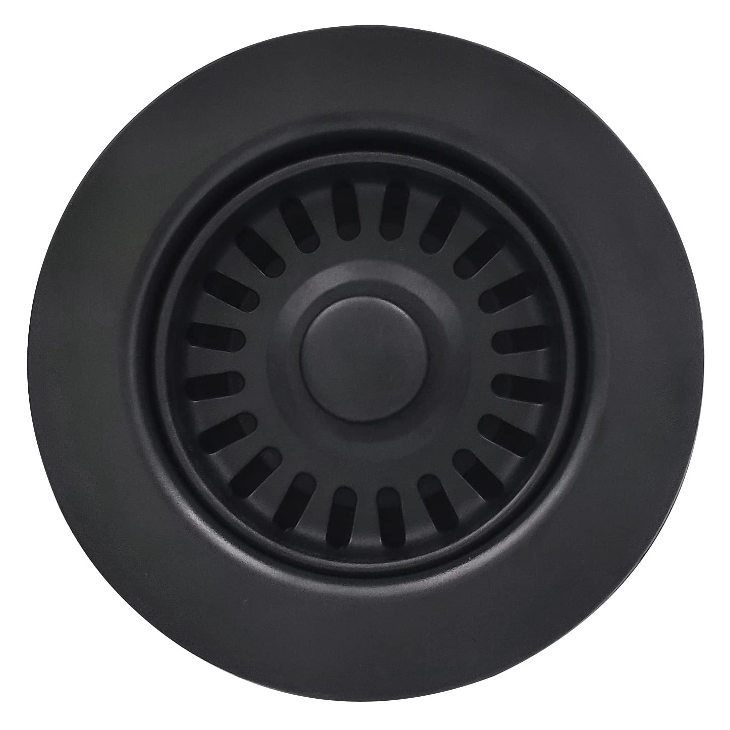 EADOT 3-1/2 Inch Polymer Black Kitchen Sink Drain Assembly with Basket Strainer and Stopper, Kitchen Drain Basket Strainer for Granite/Fireclay Kitchen Sinks