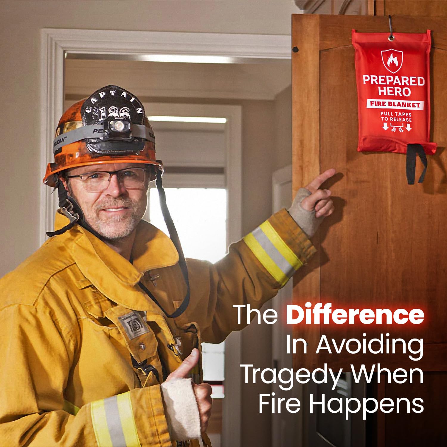 Prepared Hero Emergency Fire Blanket - 2 Pack - Fire Suppression Blanket for Kitchen, 40β x 40β Fire Blanket for Home, Fiberglass Fire Blanket