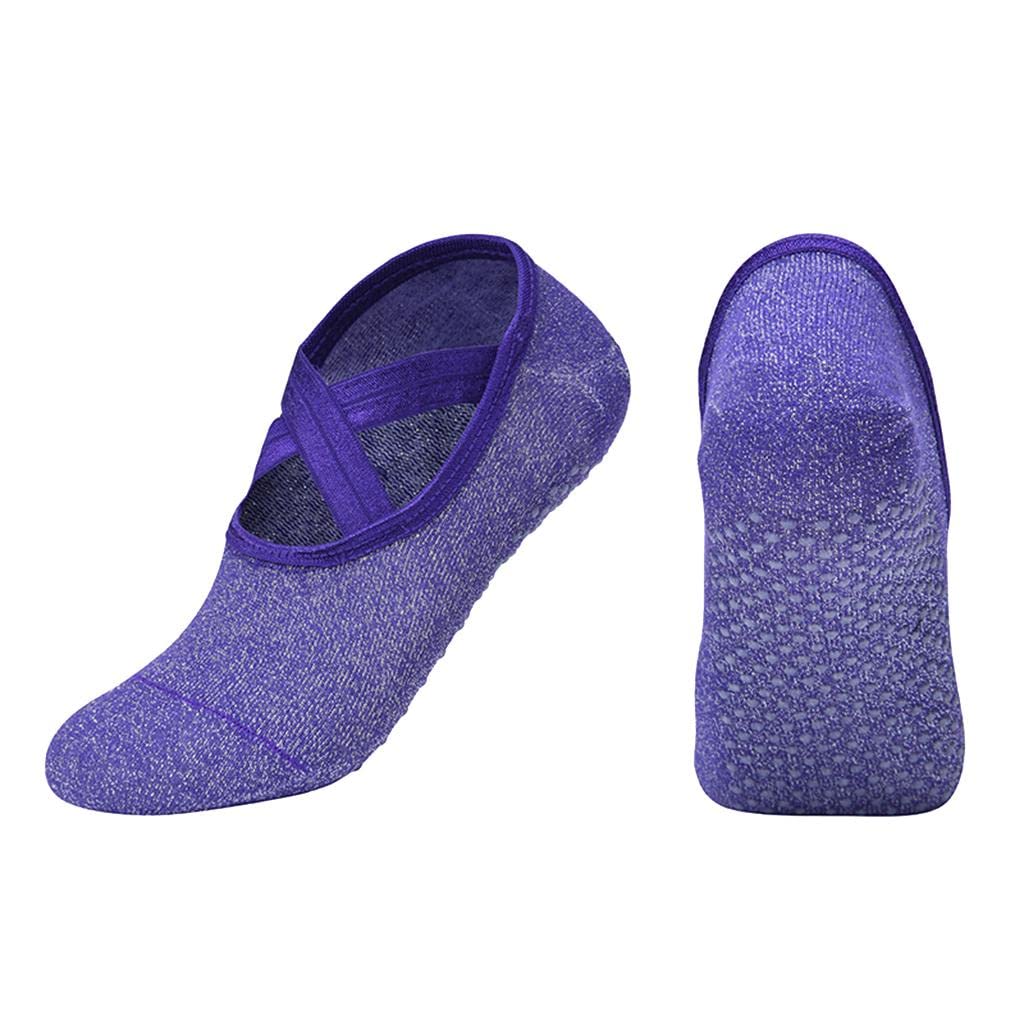 Colcolo Socks Yoga Dance Shoes Non Sports Massage Socks, Purple, one size