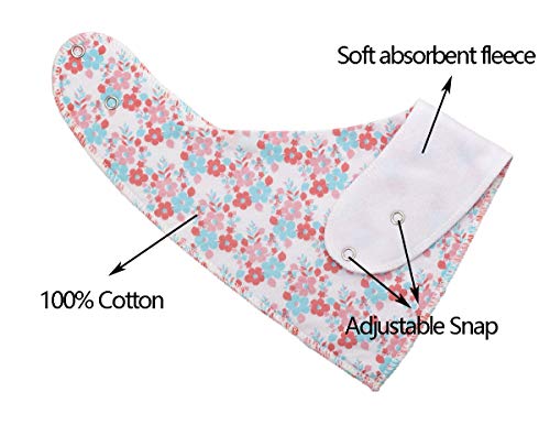 Maiwa Girls Baby Bandana Drool Bibs for Drooling Teething Feeding for 10 pack