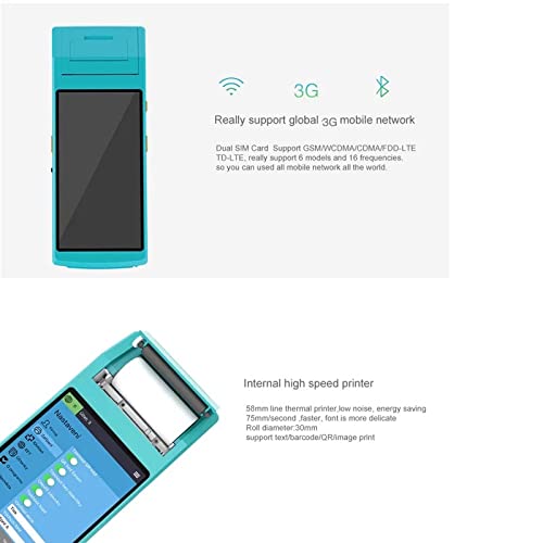 GAELOP DFHBFG 5.5 Inch Android Pos Handheld Terminal PDA with Built-in Mobile Label Receipt Printer Suitable for Commercial