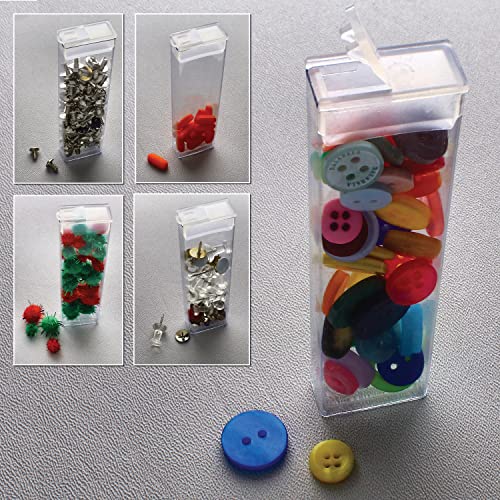 The Beadsmith Clear Plastic Boxes - Rectangle with a Flip Top Cap - 7/16β x 1β x 3-3/4β - Use for Beads, Bath Salts, Wedding & Party Favors, Home or Office Storage - Bag of 100