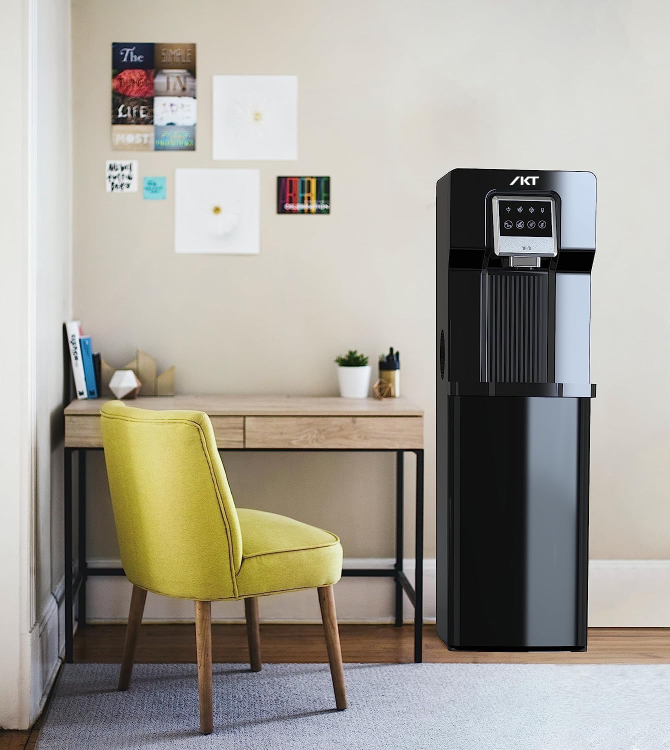 IKT 2 in 1 Water Dispenser with Ice Maker for 5 Gallon Bottle Bottom Load 27 lbs in 24 hrs for Home Office (Without Hot Water)