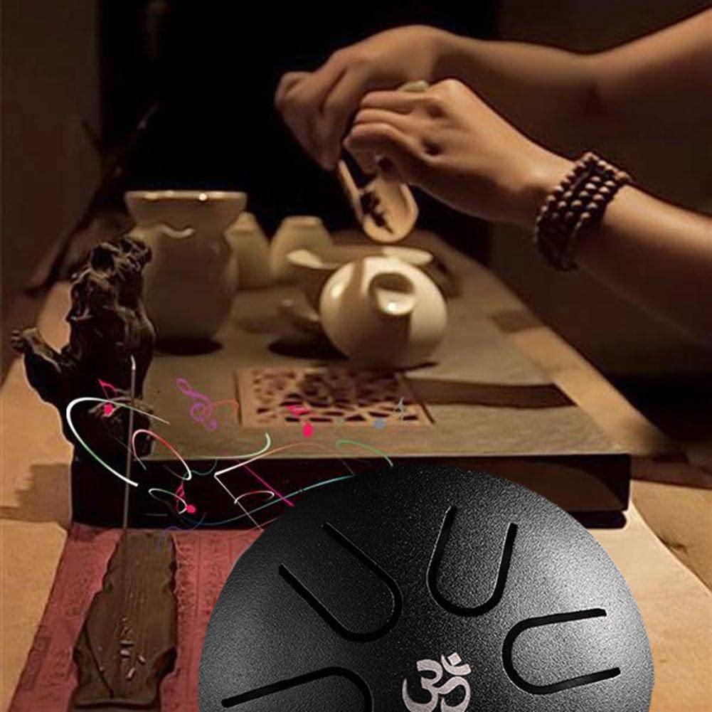 Cingc Steel Tongue Drum, Hanpan Drum 3 Inch 6 Notes Type Tongue Drum Percussion Instrument Pan Drum with Drum Mallets Great Gift for Beginner Adult Kid
