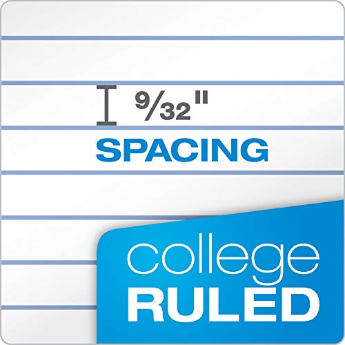 TOPS Docket Writing Pad, 8-1/2" x 11-3/4", College Rule, White Paper, 3-Hole Punched, 100 Sheets (63384)