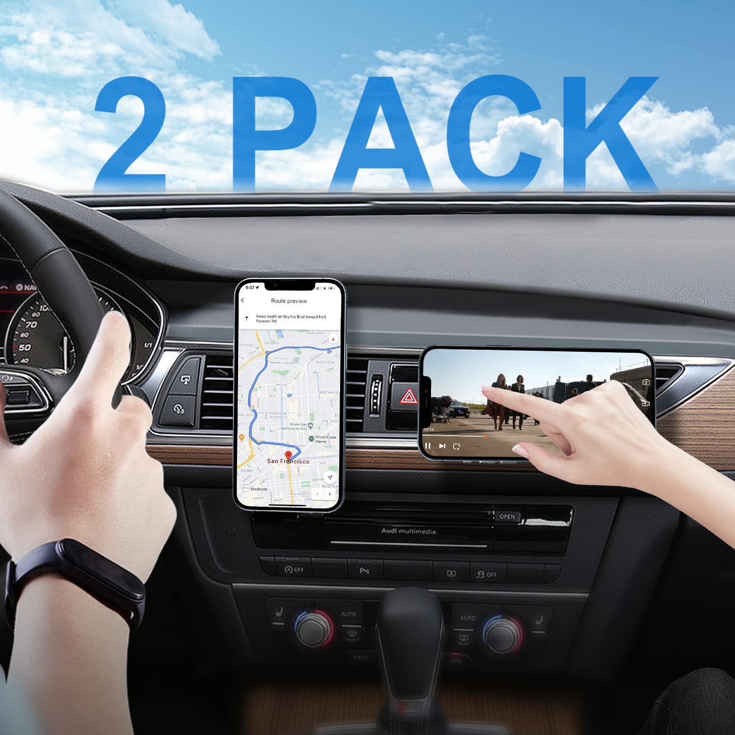 Ciencimy Magnetic Car Mount Compatible with MagSafe Case and iPhone 14 13 Pro Max Mini/iPhone 12 Pro Max Mini, 360° Adjustable Strong Magnet Air Vent Phone Holder(2 Pack