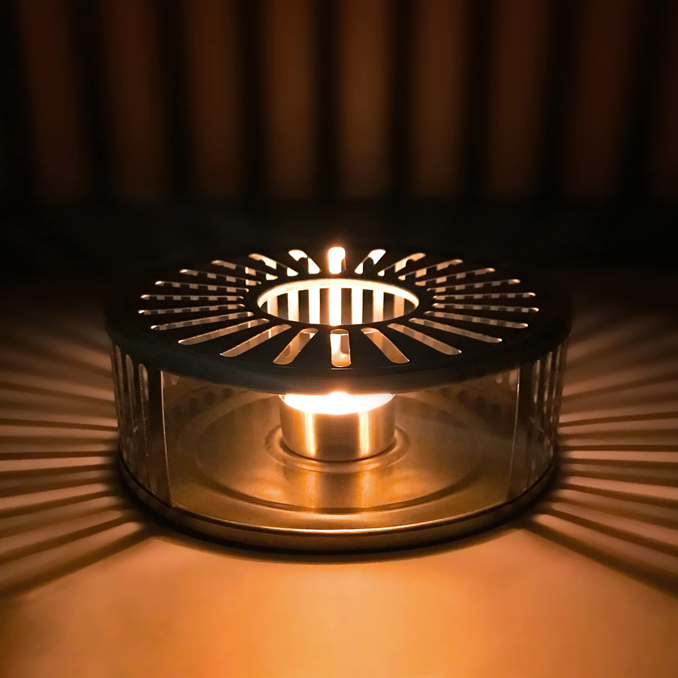 Creano Designer Stainless Steel Tea Warmer with Tea Light Holder - Tea Cosy - Stable Not Rattling - Rechaud Suitable for All Teapots
