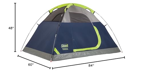 Coleman 2-Person Sundome Tent (Navy) and Coleman Premium Tent Kit
