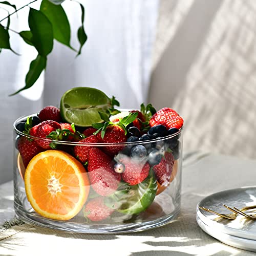 Krosno Glass Salad Bowl | 9.4" | Glamour Collection | Perfect for Home, Restaurants and Parties | Fridge Safe