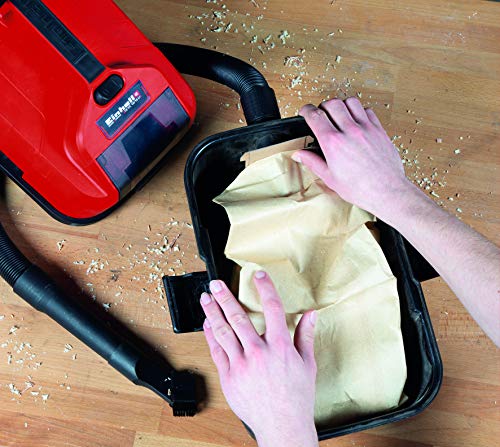 Einhell Dirt Collection Bag 10 L Set of 5 Wet and Dry Vacuum Cleaner Accessories, Red, Black