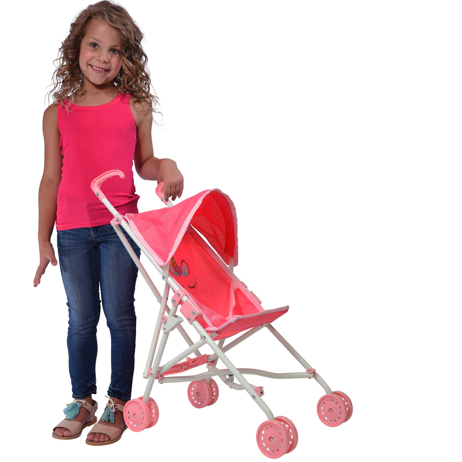 Unicorn Baby Doll Accessories - Pretend Play Kids Toys - Great for Travel (Doll Stroller)