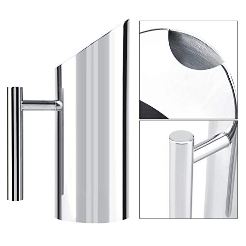 Stainless Steel Water Pitcher, Iced Tea Pitcher Juice Pitcher Teapot with Handle Cold and Hot, for Homemade Drinks Iced Tea Wine Coffee Milk Home Hotel Serving Tool(2L)