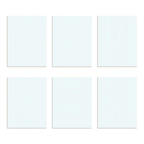 TOPS Quadrille Pad, 8.5 x 11 Inches, 15 Pound Stock, 50 Sheets per Pad, 6 Pads per Pack, White (99522)