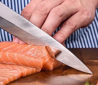 CHUYIREN Sushi Knife Sashimi Knife- 9.5 inch(240mm) 2PK, Wooden Handle And Stainless Steel Handle