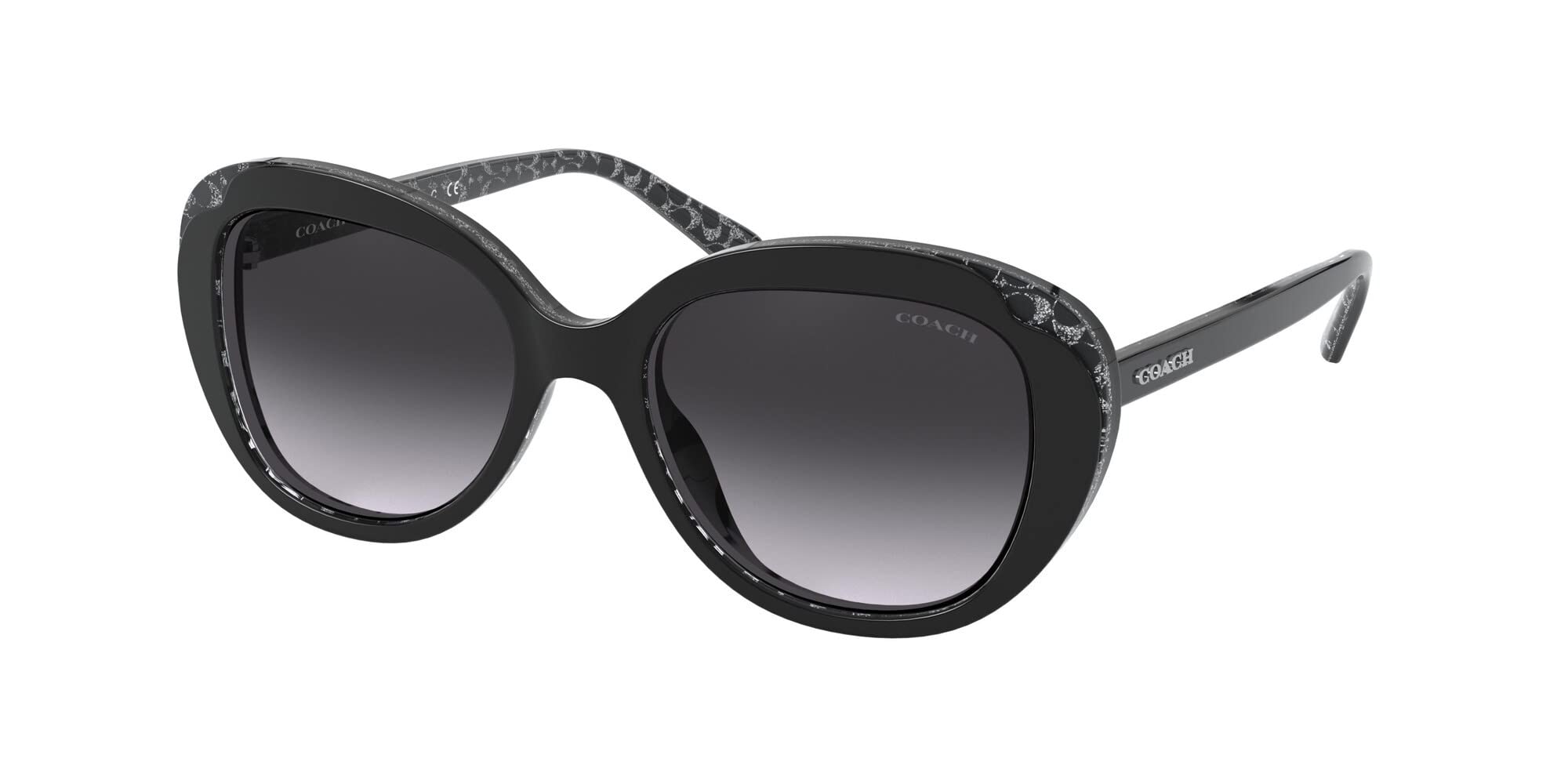 Coach Sunglasses HC 8289 55828G Black Glitter Signature C