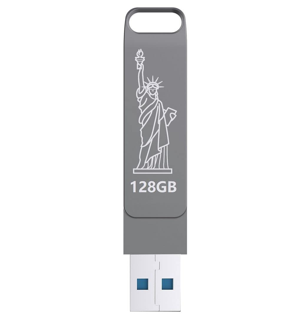 Foothers 128GB USB Flash Drive Thumb Drive USB 2.0 Memory Stick USB Drive with Keychain 128GB-LSC1