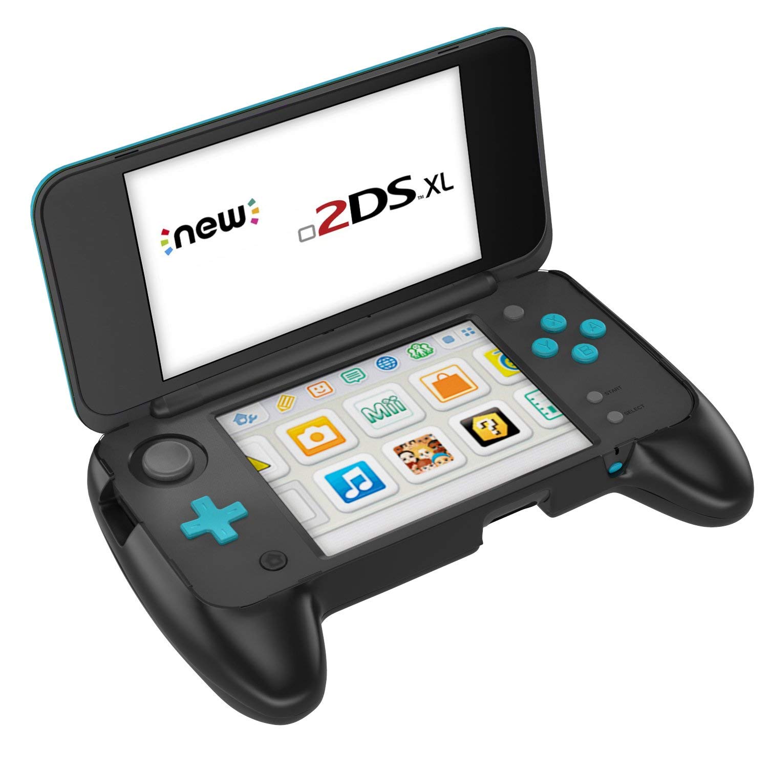 MoKo Handle Grip Compatible with Nintendo New 2DS XL, Anti-Slip Protective Grip with Stand Compatible with Nintendo New 2DS XL/LL (2017) - Black