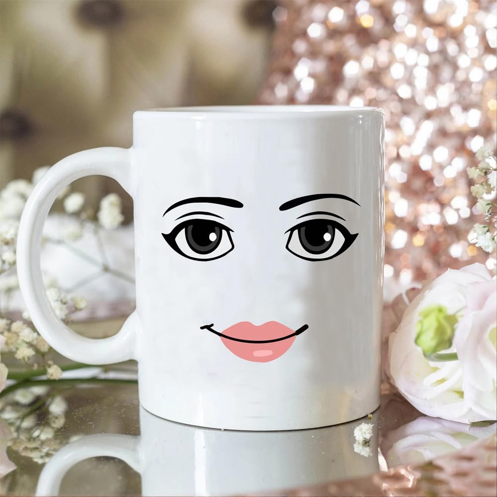 HongLianMeng Girl Face Expression Ceramic Coffee Mug Creative Boy's Gift