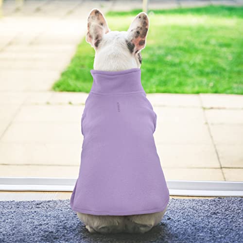 FUAMEY Dog Fleece Vest,Warm Sweatshirt Puppy Stretchy Sweater Pullover Dog Turtleneck Coat Dog Winter Jacket with Leash Hole,Doggie Dachshund Sweaters Yorkie Clothes for Small Medium Dogs