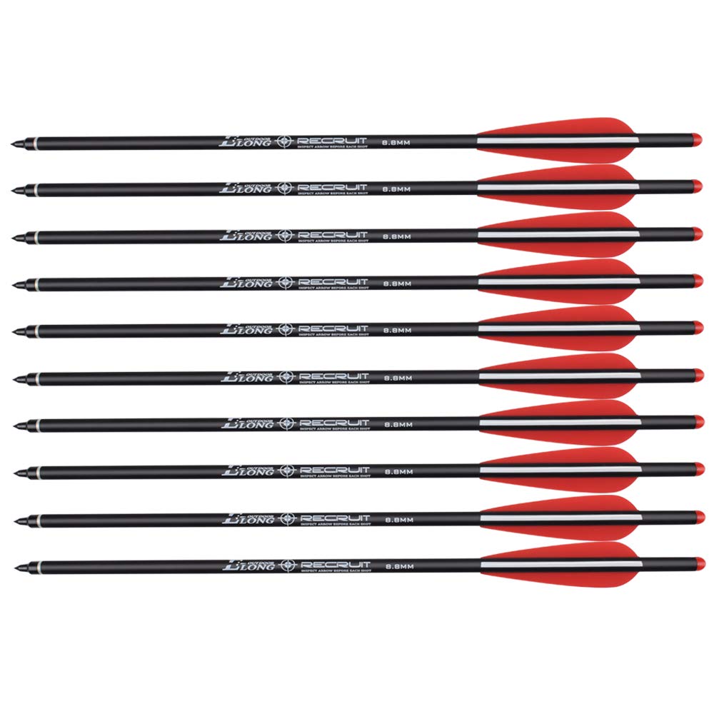 Carbon Crossbow Bolts 18 20 22 Inch Hunting Archery Arrows with 4" Vanes Replaced Arrowhead Tip (Pack of 12)