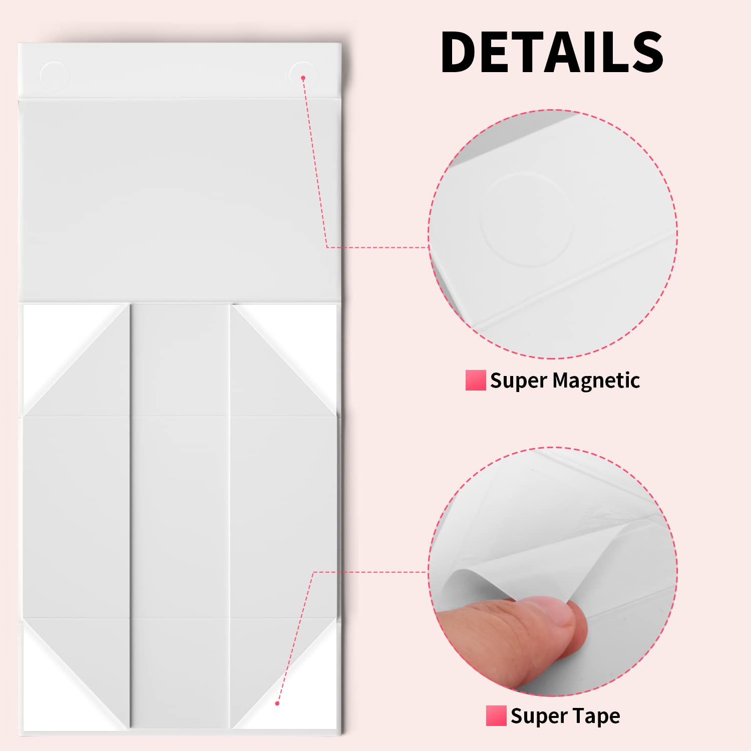 GIFTHOPE Premium White Gift Boxes for Presents,Collapsible Groomsmen Proposal Box with Lids,10.2 * 7.5 * 2.95 Inchs Magnetic Gift Box for Wrapping Gifts,Wedding,Christmas,Birthday Gift Packing