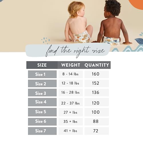 The Honest Company Clean Conscious Diapers | Plant-Based, Sustainable | Sky's the Limit + Wingin It | Super Club Box, Size 6 (35+ lbs), 88 Count