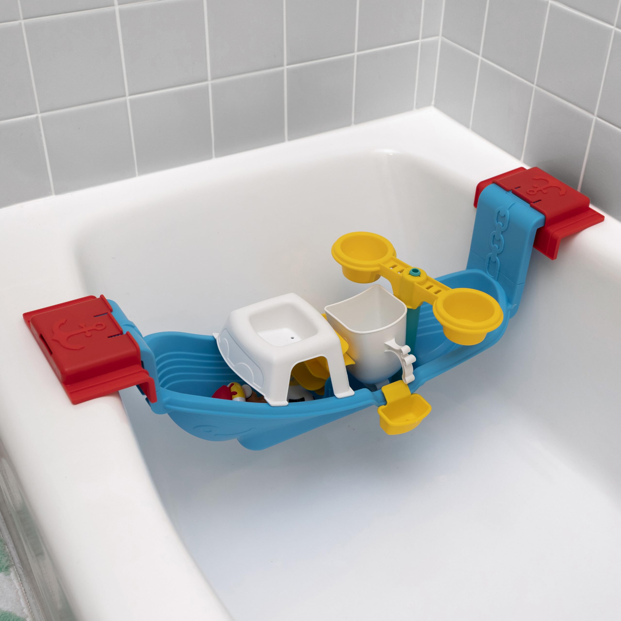 Step2 Nautical Rain Showers Bath Set, Kids Water Table & Sand Activity Sensory Playset, Summer Outdoor Toys, 8 Piece Water Toy Accessories, for Toddlers 1.5+ Years Old
