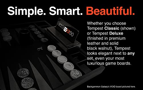 Tempest Deluxe - 2025 Edition - A Luxurious Walnut and Leather Chess Clock/Phone Dock Hybrid. Includes Deluxe Dock Plus Bundled iOS and Android Software (Phone is not Included)
