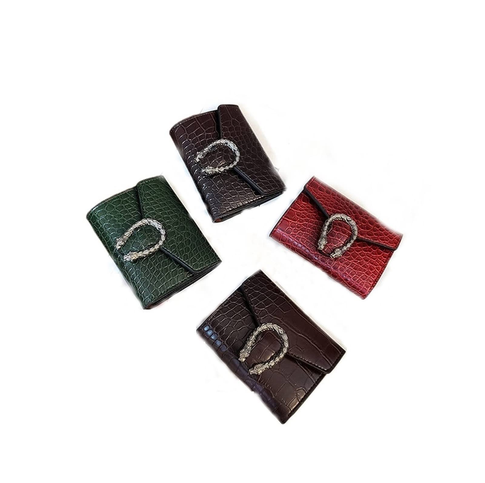 DFSYDS Wallets - Solid Color Small Wallets Women Short Folding Coin Purses Handbags Women's Bags Women's Wallets (Color : A2 Black)
