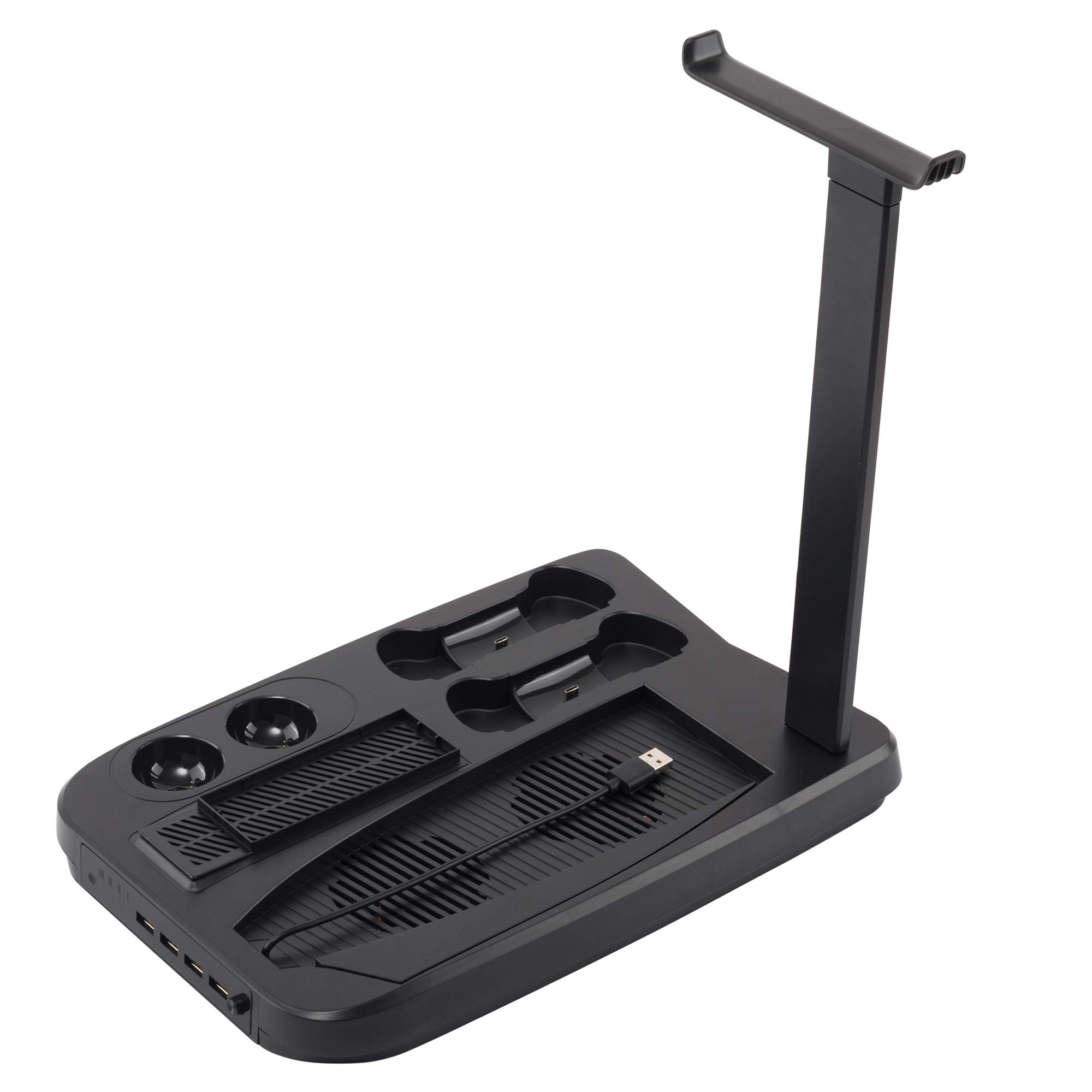 PS5 controller charger,Multifunctional PS5 cooling base,Cooler Fan for PS5 console, Improve the operational life span, Dual handles can be charged at the same time