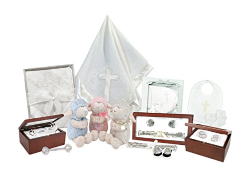 Stephan Baby Satin-Lined Rosewood Keepsake Box with Silver Plated Birth Certificate Holder, First Tooth and First Curl Boxes
