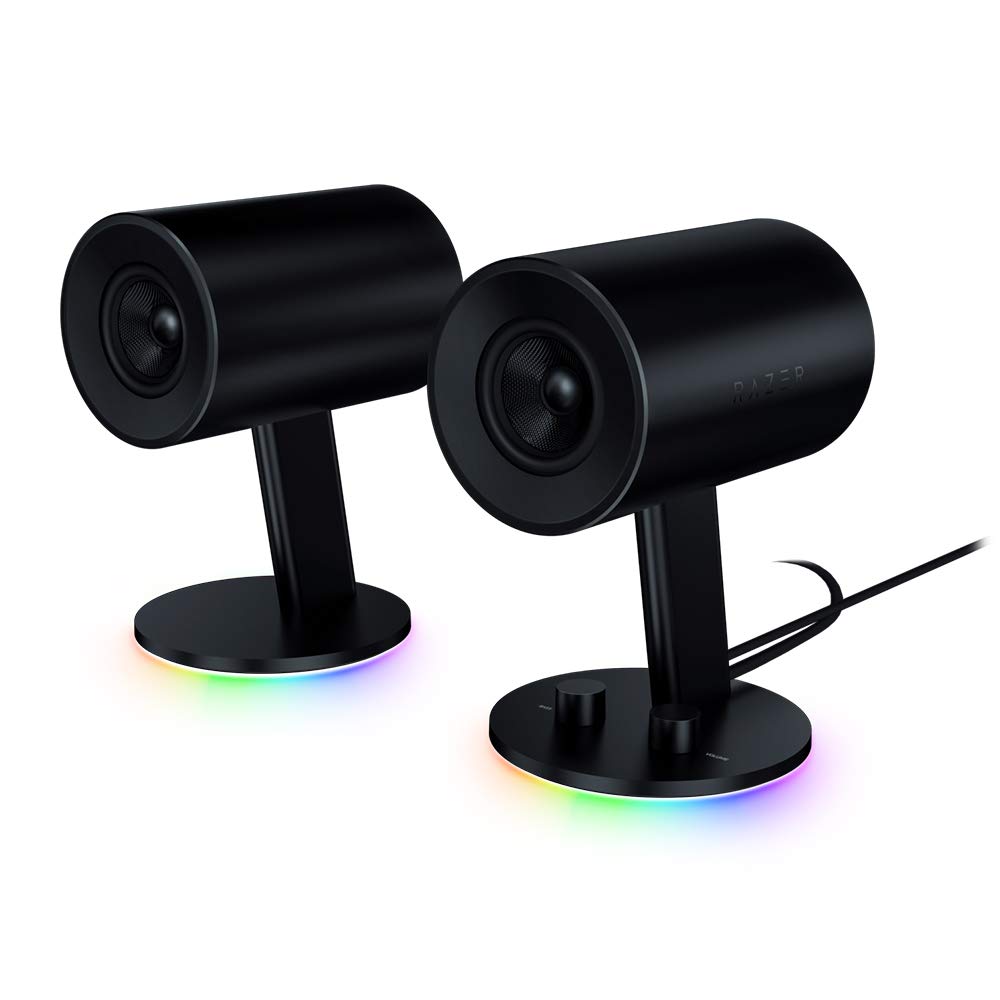 Razer Nommo Chroma: Custom Woven 3" Glass Fiber Drivers, Black & Goliathus Extended Chroma Gaming Mousepad: Customizable Chroma RGB Lighting, Soft, Cloth Material, Classic Black