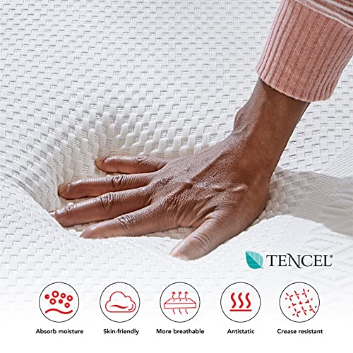 MLILY King Mattress, Manchester United 12 Inch Memory Foam Bamboo Charcoal Mattress, Cool Sleep & Pressure Relief, Made in USA, White