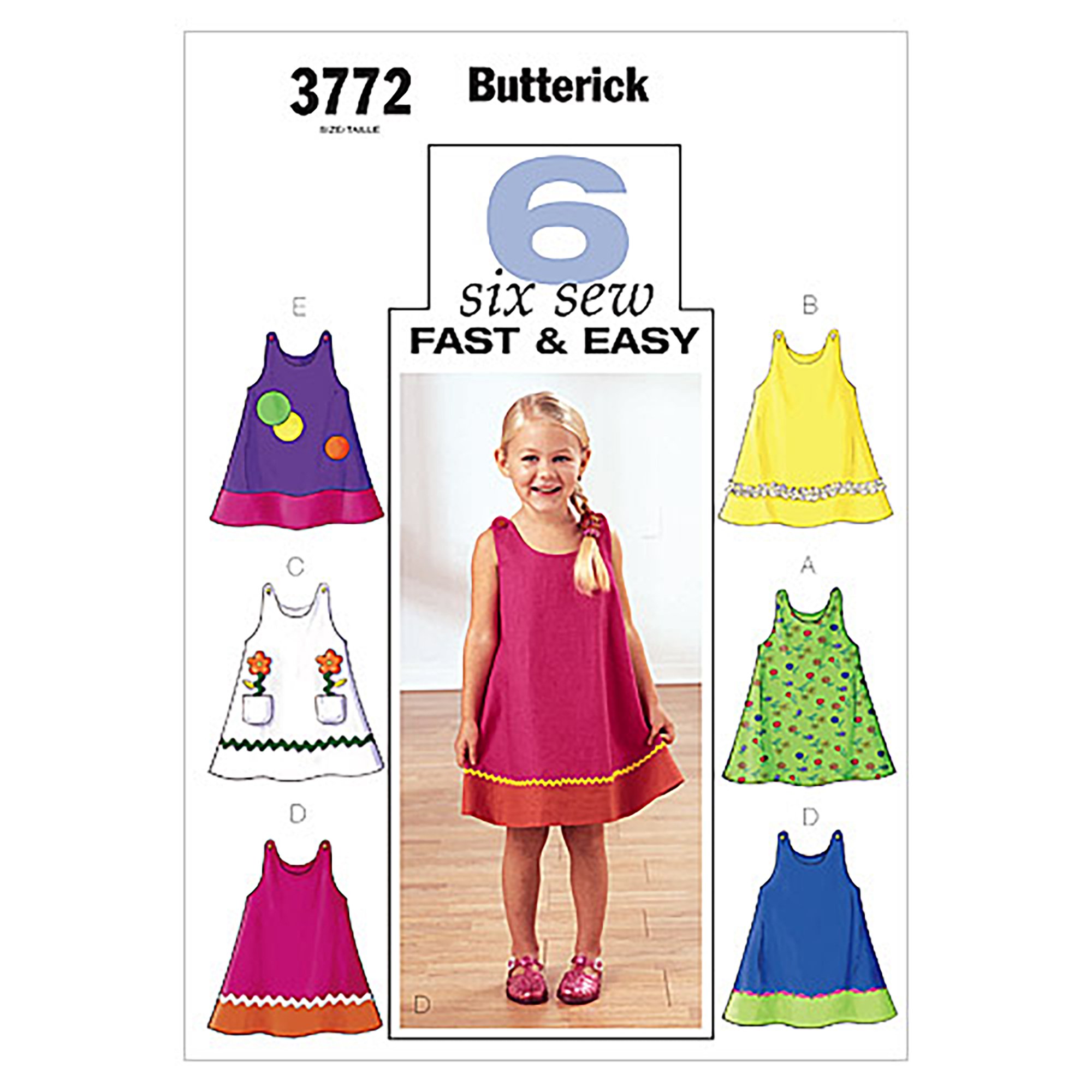 Butterick Toddlers' & Children's Dress Pattern - Size: 4-5-6 - Pattern Number: B3772
