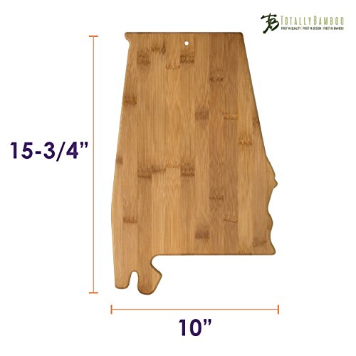 Totally Bamboo Alabama State Shaped Serving & Cutting Board, Natural Bamboo