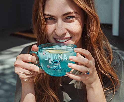 Disney Lilo & Stitch Ohana Glass Coffee Mug | Holds 16 Ounces