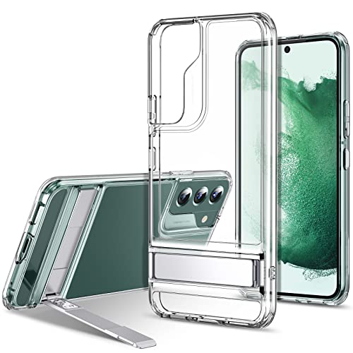 ESR Metal Kickstand Case Compatible with Samsung Galaxy S22 Plus (6.6 Inch) (2022), Versatile Patented Kickstand, Crystal Clear Scratch-Resistant Back Cover, Clear