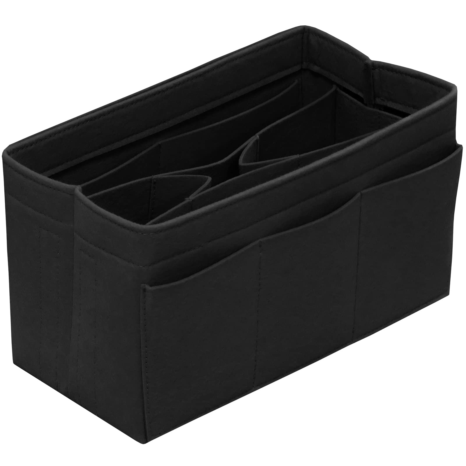 DailyPlus Purse Organizer Insert Felt Bag Organizer Handbag Organizer Insert Bag In Bag Organizer for Tote Purse Bag 14 Pockets Black Medium